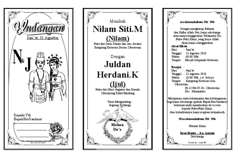Contoh Undangan Pernikahan Word | PDF