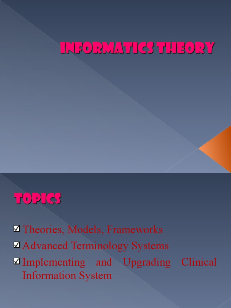 6 Informatics Theory and Terminology System | PDF | Health Informatics ...