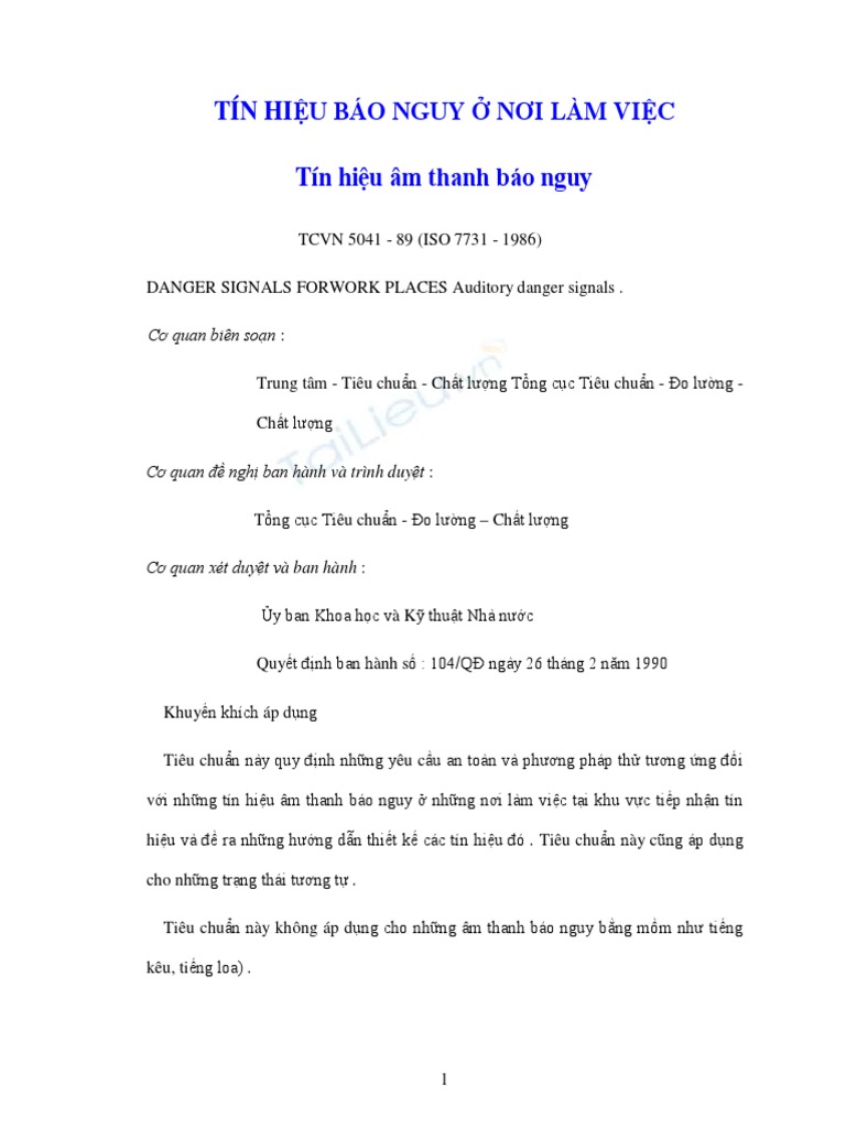 TCVN 5041 - 89 (Iso 7731 - 1986) | PDF