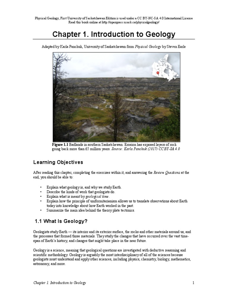 Chapter 1. Introduction To Geology: Learning Objectives | PDF | Geology ...