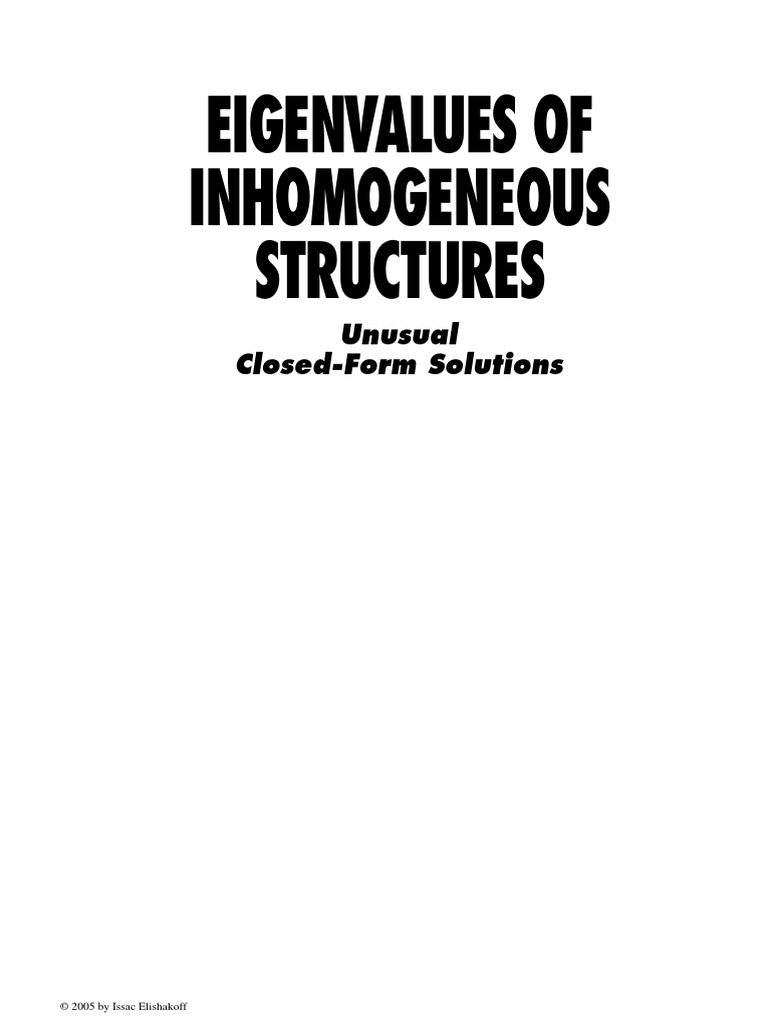 Eigenvalues of Inhomogenous Structures-CRC Laurie Kelly - (2005) | PDF ...