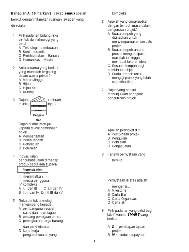 Test RBT Tingkatan 1 2020 | PDF