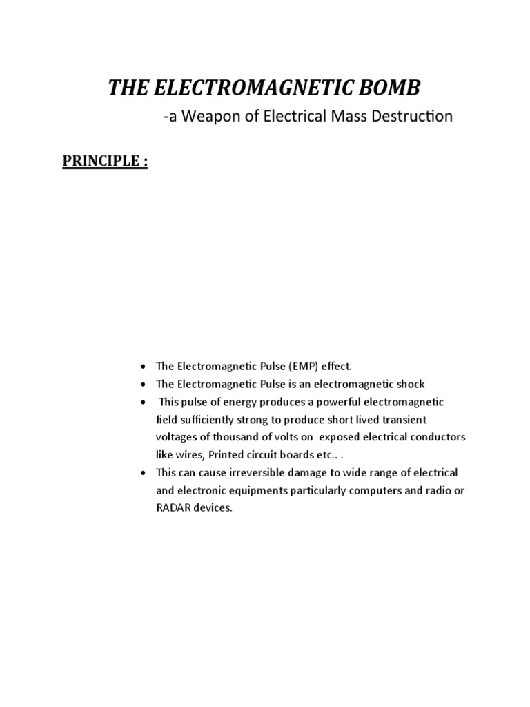 THE ELECTROMAGNETIC BOMB - Docx 1 | PDF | Computers