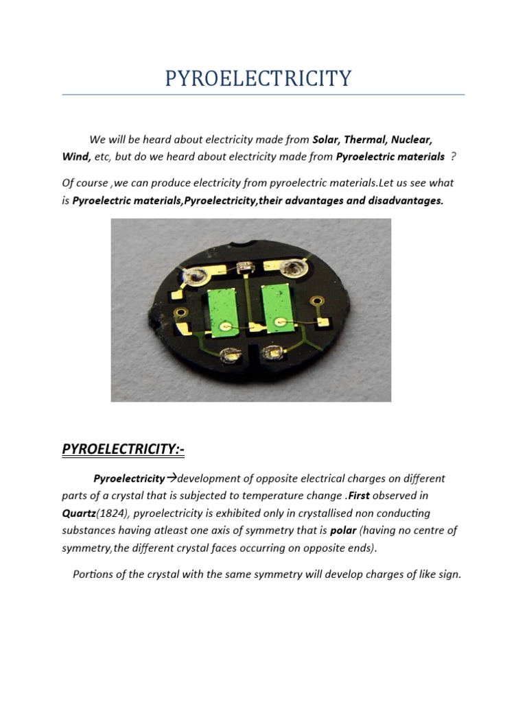 PYROELECTRICITY | PDF | Materials | Electromagnetism