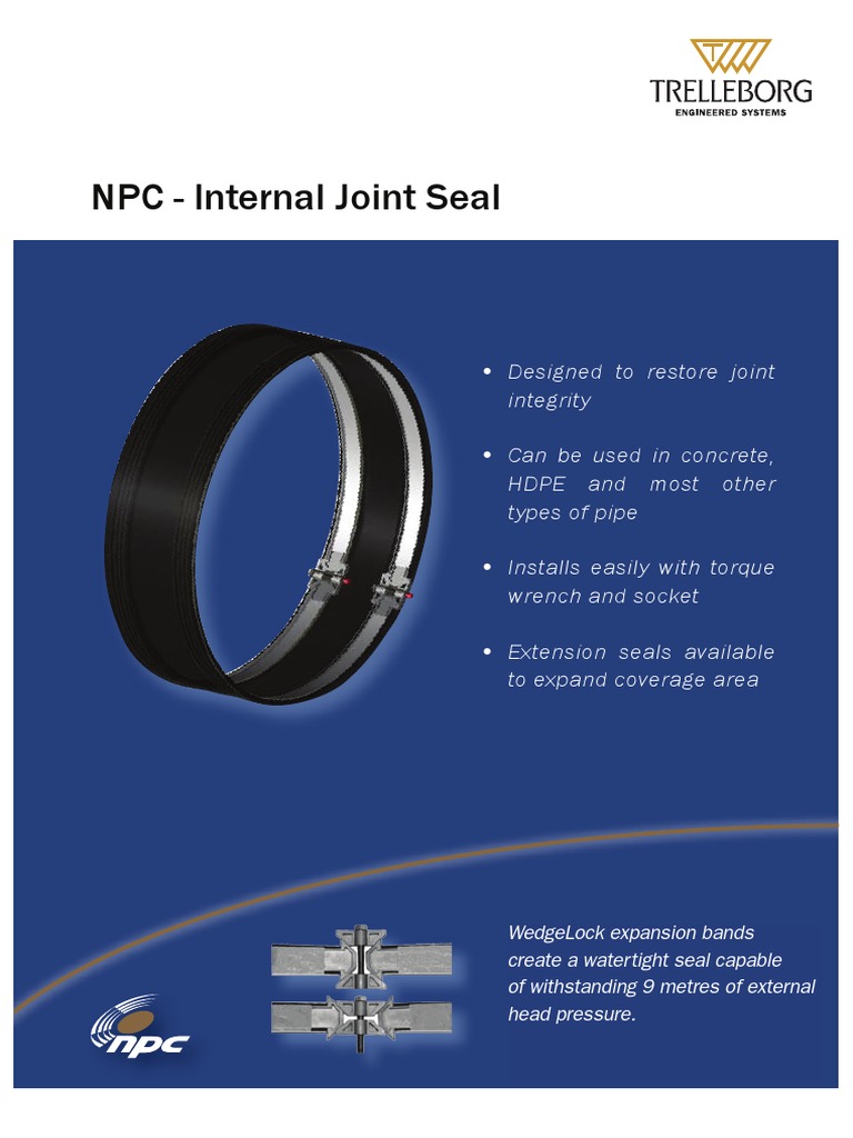 9755 NPC Internal Seal Data Brochure | PDF | Fax | Pipe (Fluid Conveyance)