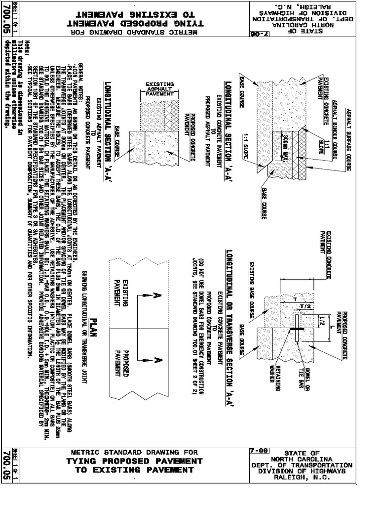 Tying Proposed Pavement To Existing Pavement | PDF | Road Surface ...