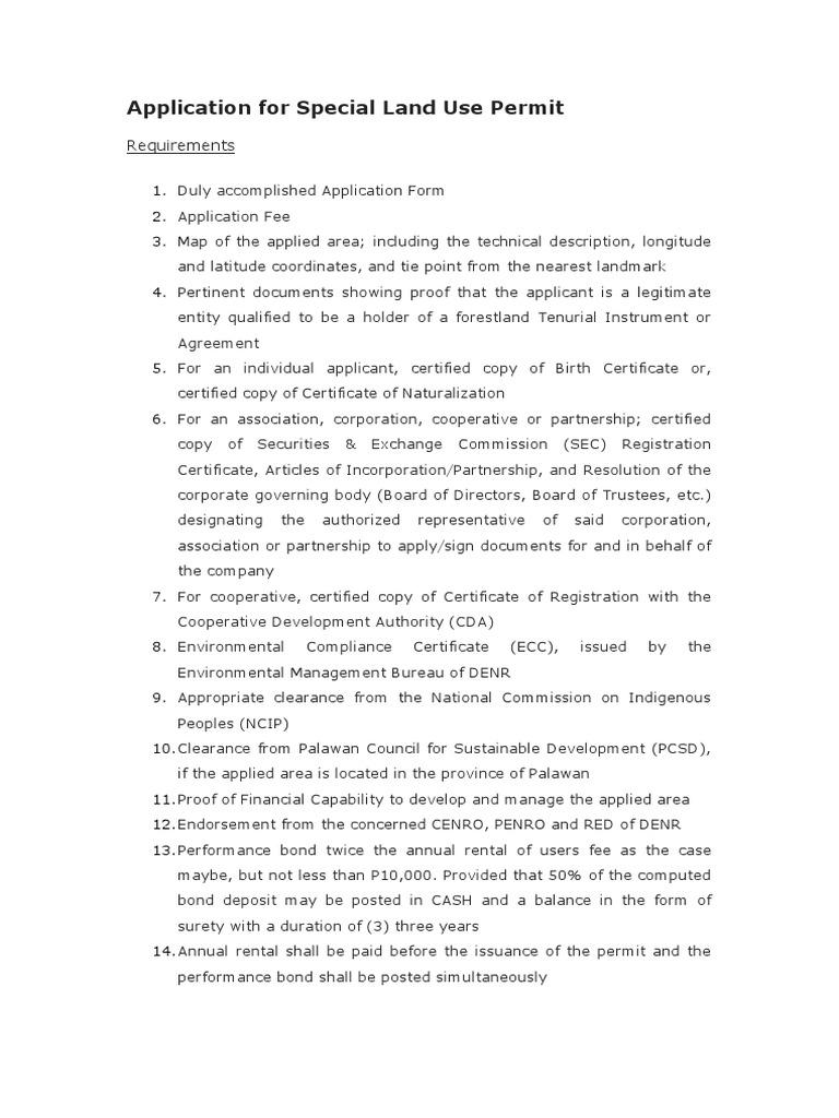 Application For Special Land Use Permit | PDF