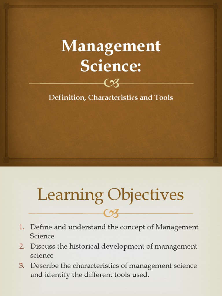 Management Science Introduction and Concepts | PDF | System | Science
