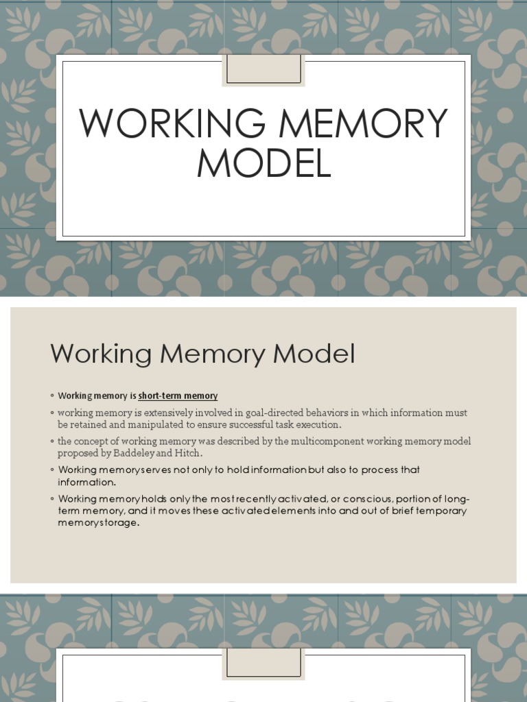 Working Memory Model | PDF