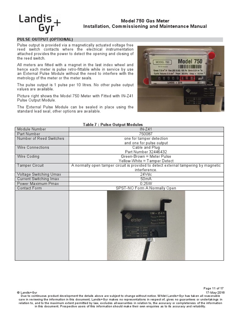 Model 750 Gas Meter Installation, Commissioning and Maintenance Manual ...