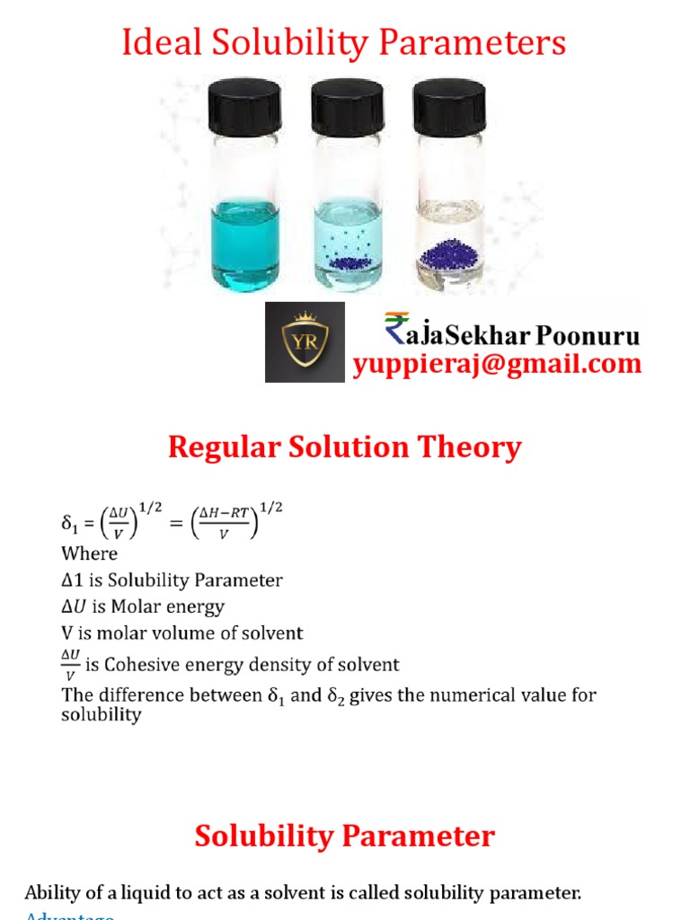 Ideal Solubility Parameters | PDF | Solubility | Solvent