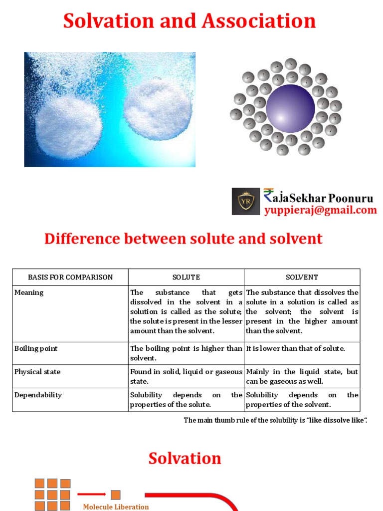 Solvation Association And Dissociation Pdf Solvation Solution
