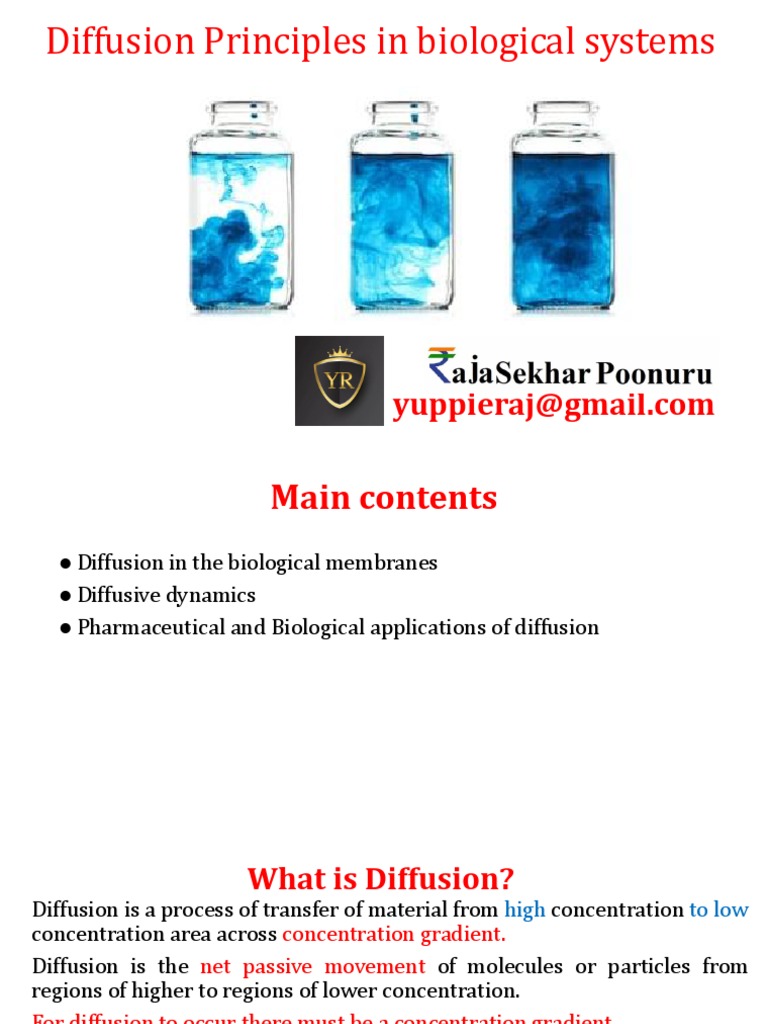 Diffusion Principles in Biological Systems | PDF | Diffusion | Cell ...