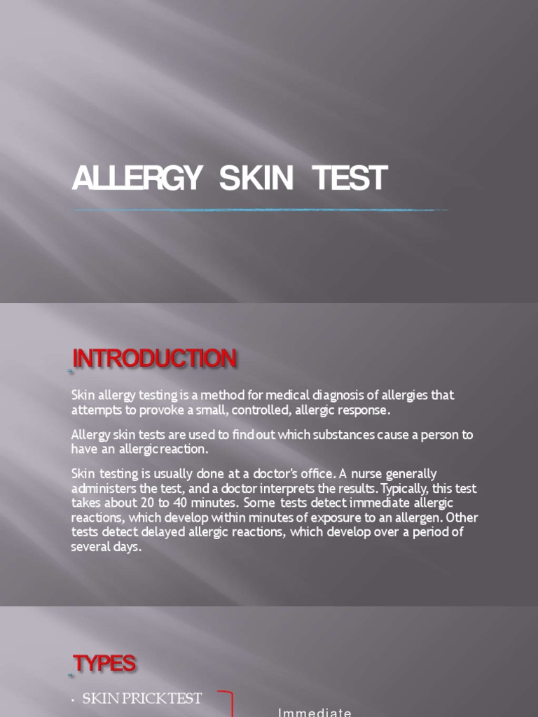 Allergy Skin Test | PDF | Allergy | Allergology