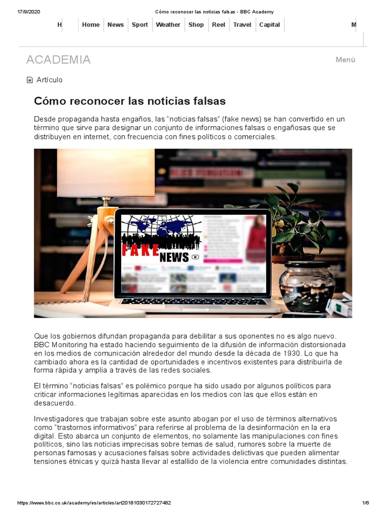 Cómo Reconocer Las Noticias Falsas - BBC Academy | PDF | Internet ...