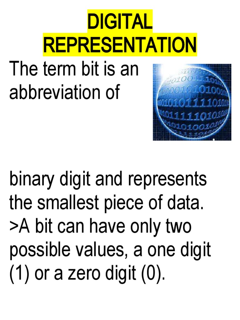 Digital Representation: Bits, Bytes & Binary Codes | PDF