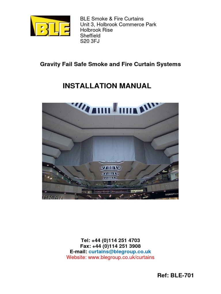 Fire Curtain Installation Manual | PDF | Mains Electricity | Electric Motor