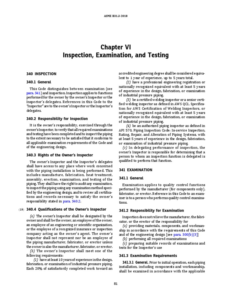 Pages From ASME B31.3 2018 PDF | PDF | Welding | Construction