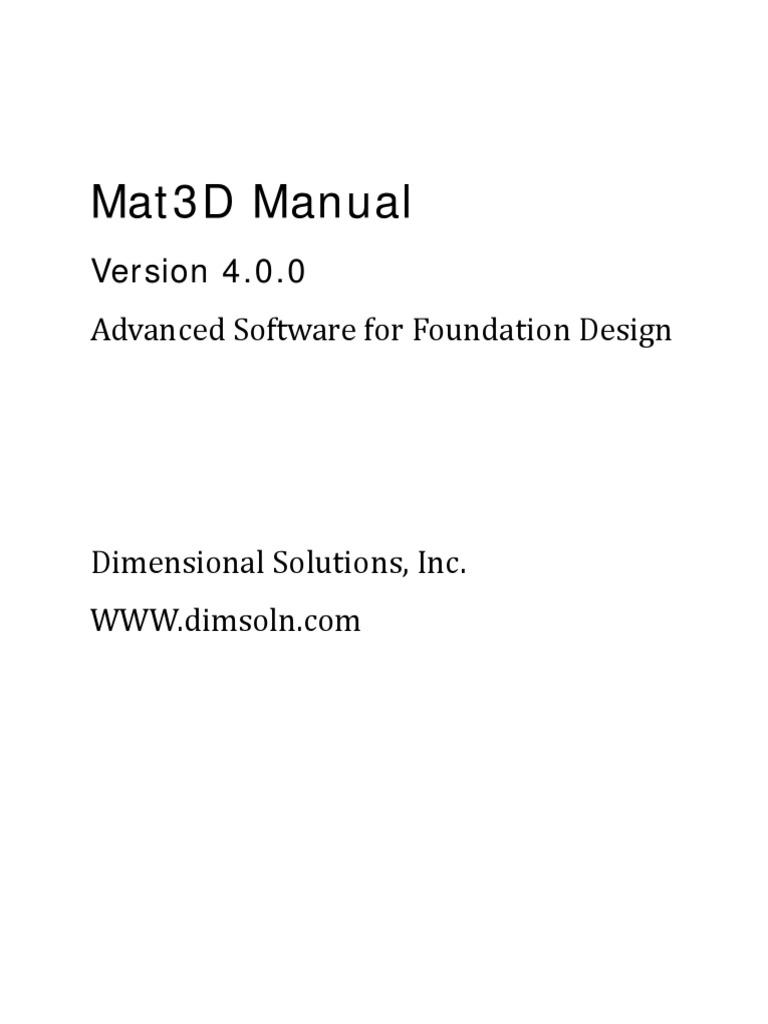 MAT3D Manual PDF | PDF | Deep Foundation | Dialog Box