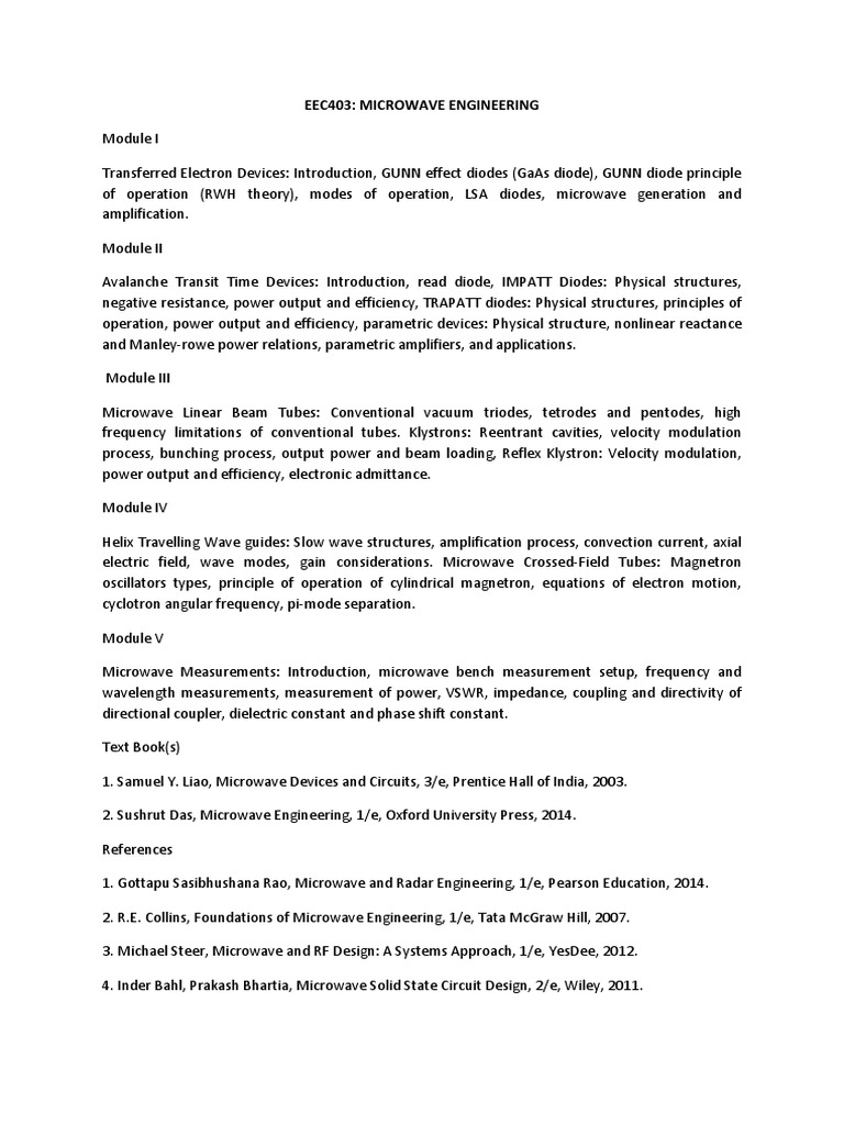 Eec403: Microwave Engineering | PDF