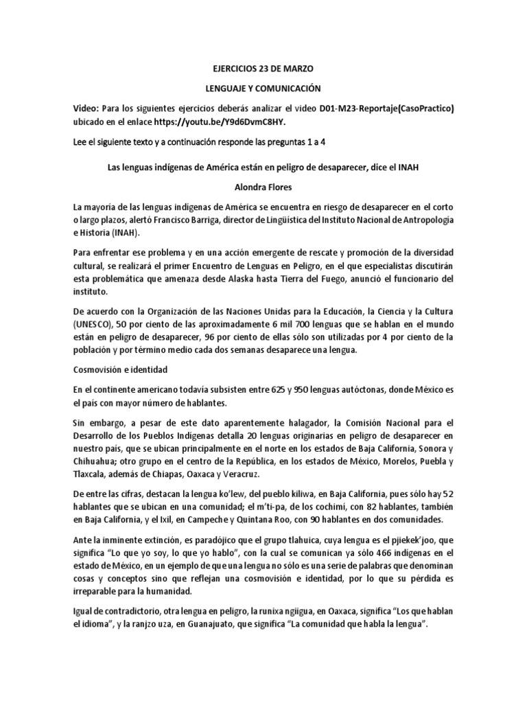 Sec-LyC-EJERCICIO 1 | PDF | México | Américas