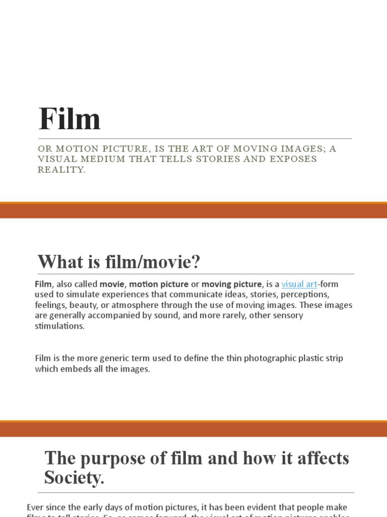 Understanding Motion Pictures and Film | PDF | Screenplay | Entertainment