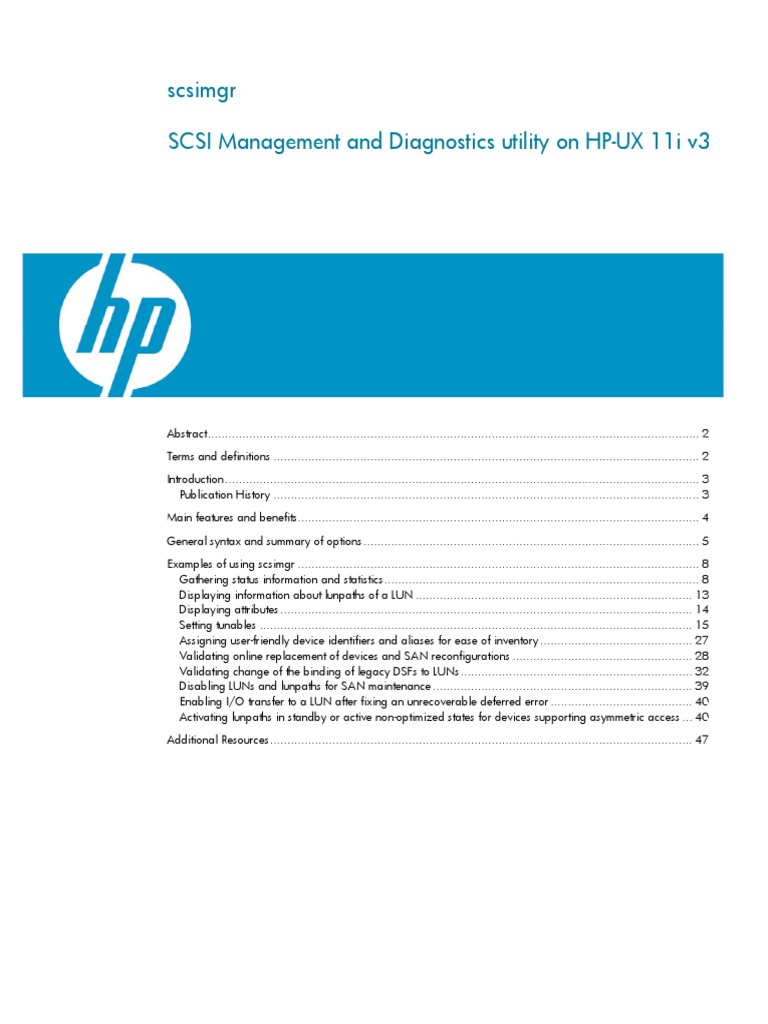SCSI Management and Diagnostics Utility On HP-UX 11i v3 | PDF | Device Driver | Computer Data