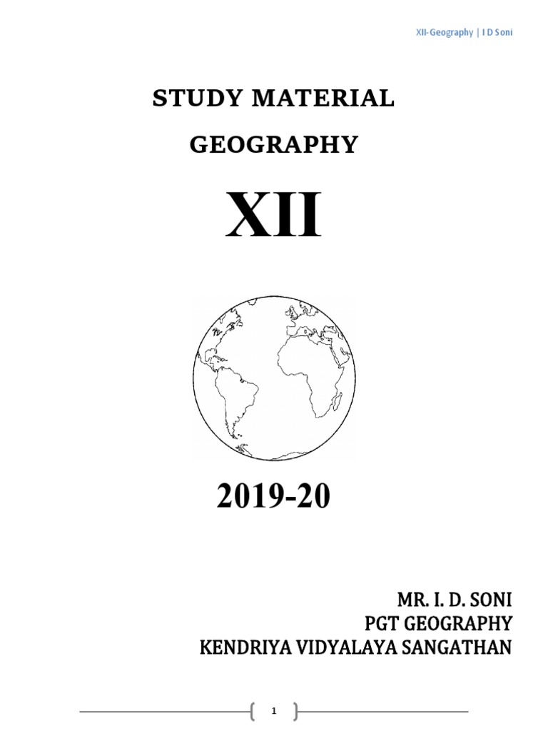 XII - Geography Study Material - I D Soni PDF | PDF | World Trade ...