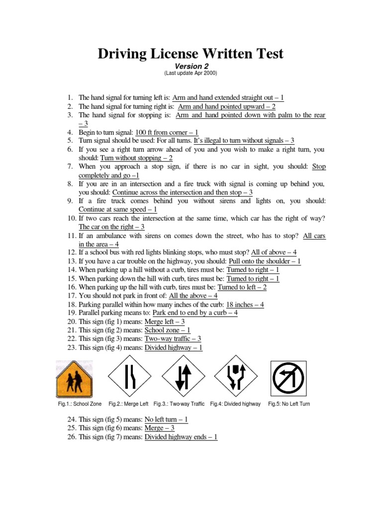 Driving Written Test | Download Free PDF | Driving Under The Influence ...