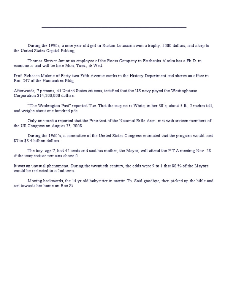 Copy Reading English Practice | PDF