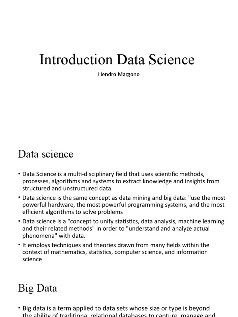 Introduction Data Science | Download Free PDF | Big Data | Data Mining