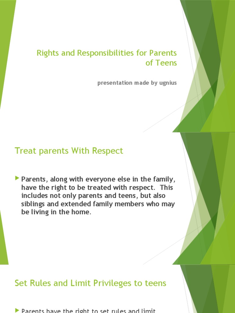 Rights and Responsibilities For Parents of Teens | PDF