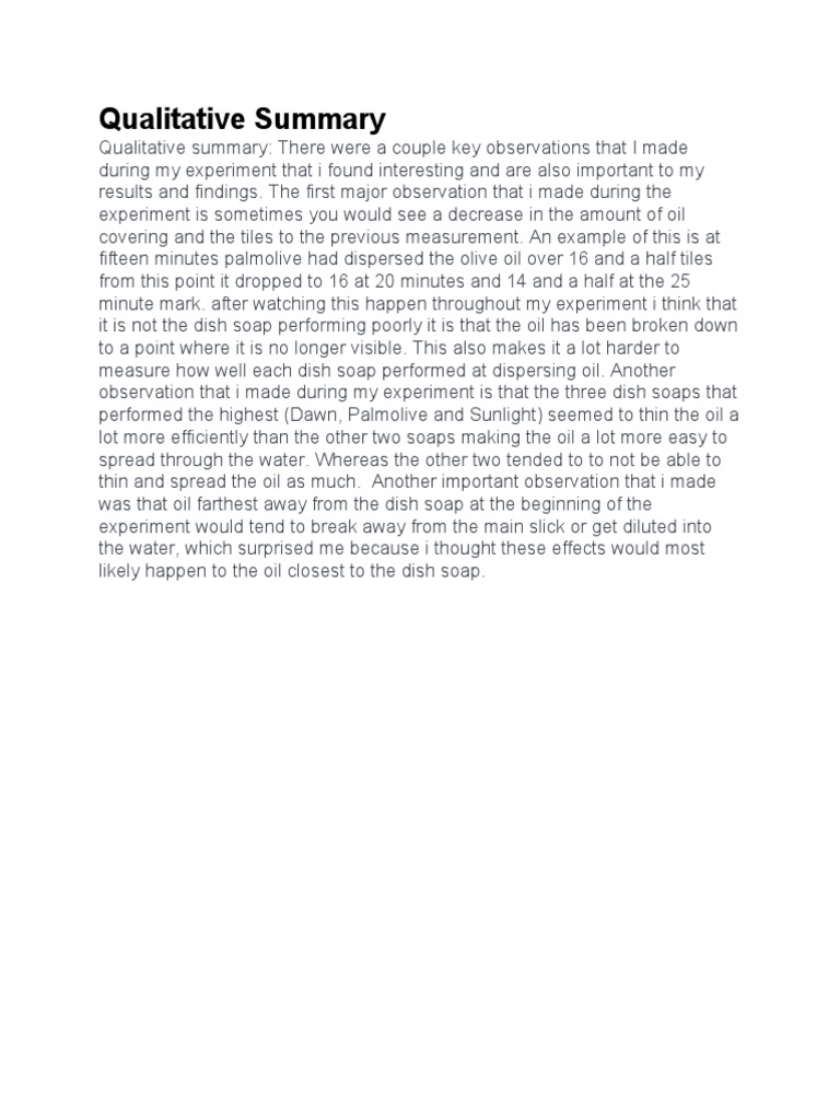 Qualitative Summary | PDF