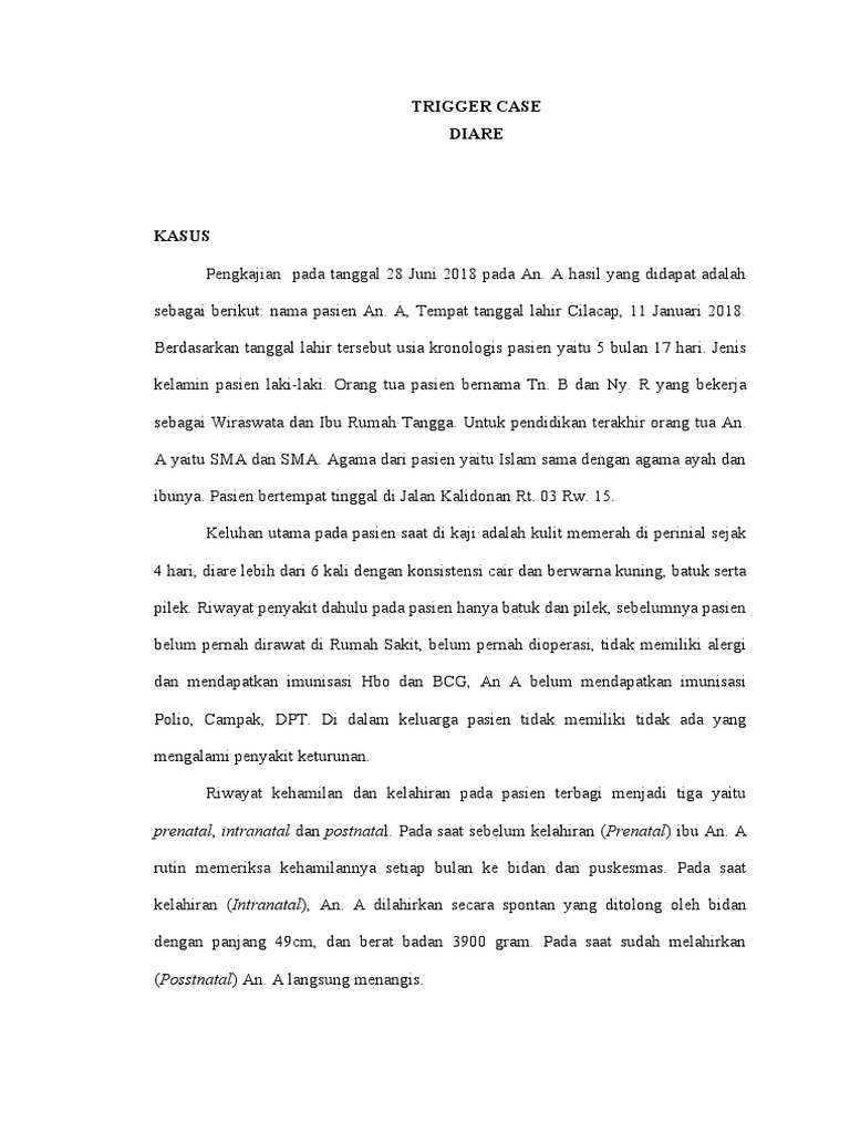 Trigger Case Diare - Masarif | PDF | Kesehatan Holistik