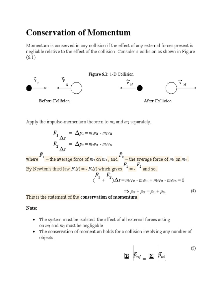 Conservation of Momentum | PDF
