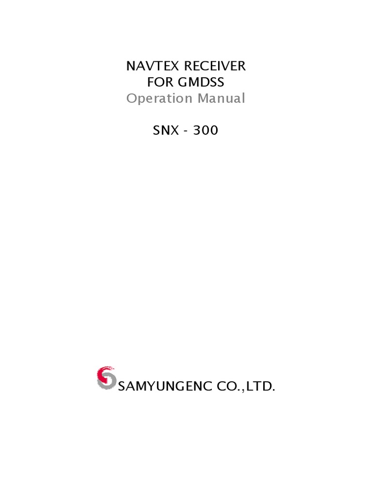 NAVTEX-SNX-300-Operator Manual PDF | PDF | Electronics | Manufactured Goods