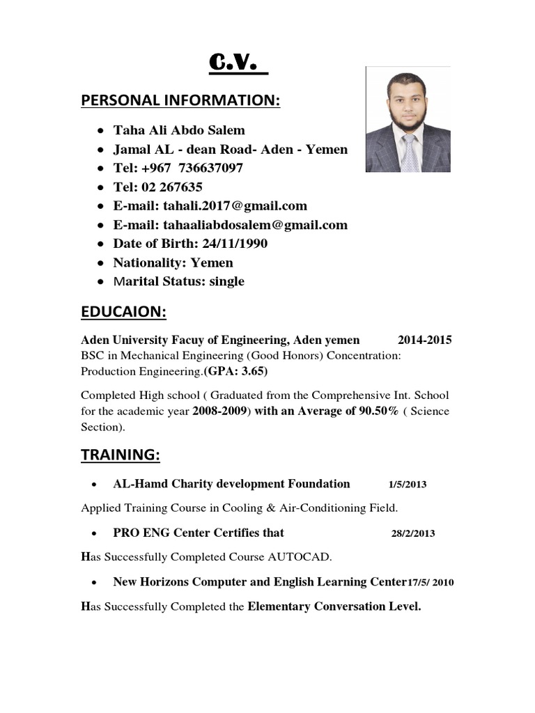CV Taha | PDF