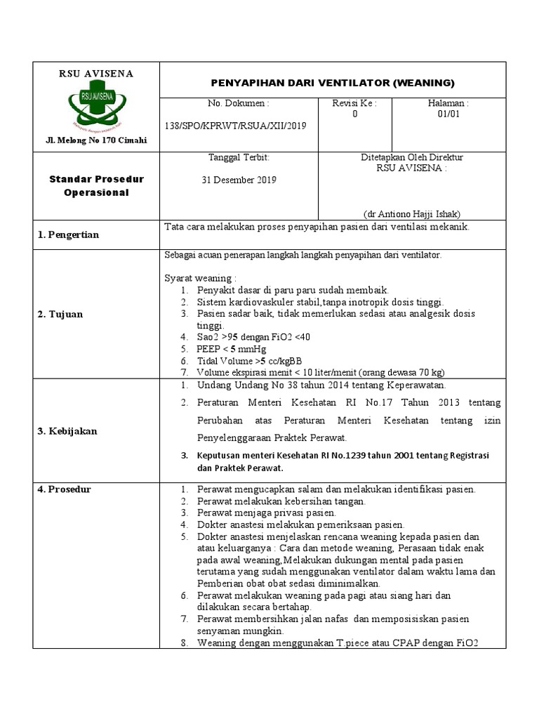 Spo Penyapihan Ventilator | PDF