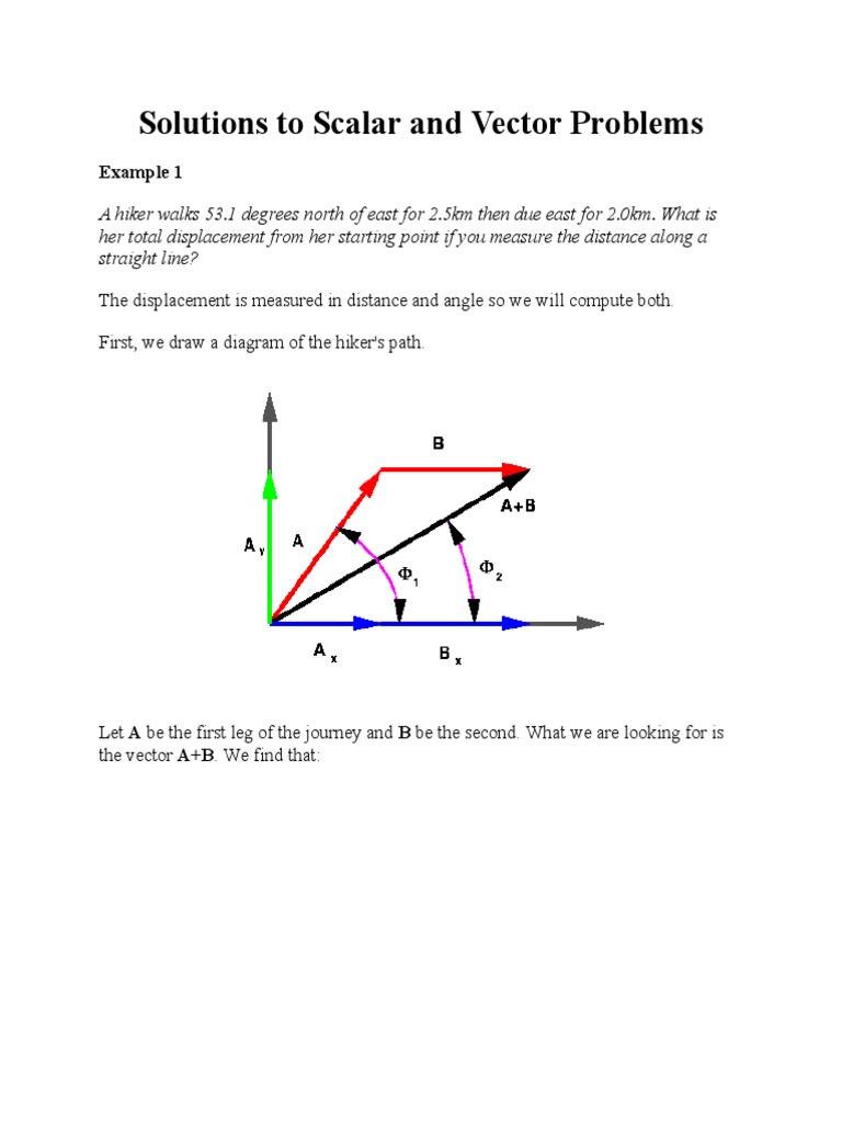 Solutions To Scalar and Vector Problems | PDF | Euclidean Vector | Distance