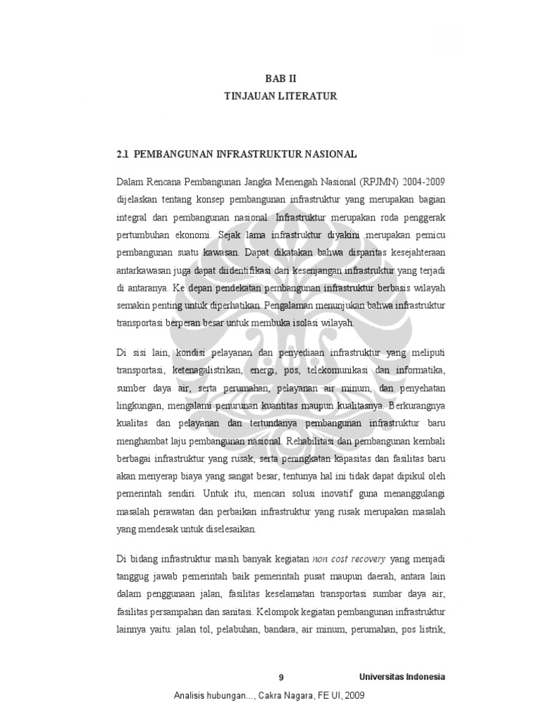 Bab Ii Tinjauan Literatur: Analisis Hubungan..., Cakra Nagara, FE UI ...