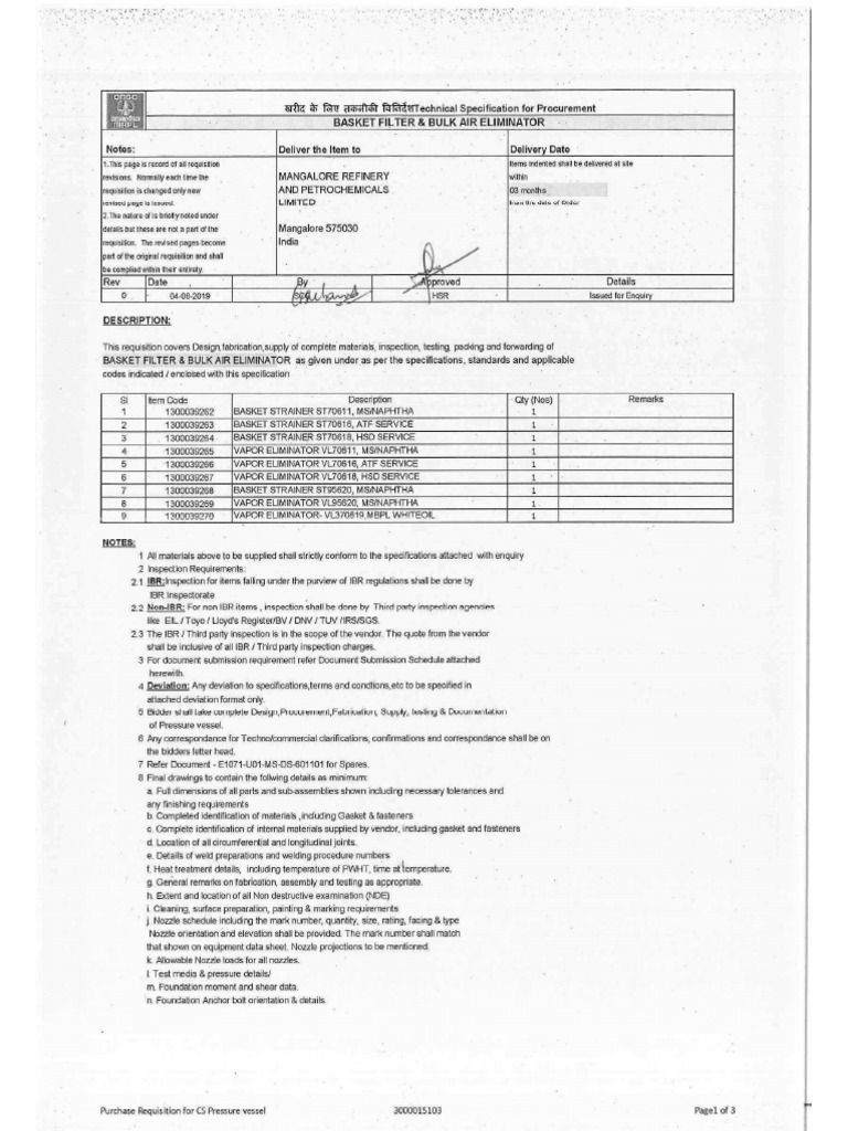 Technical Specification PDF | PDF | Specification (Technical Standard ...