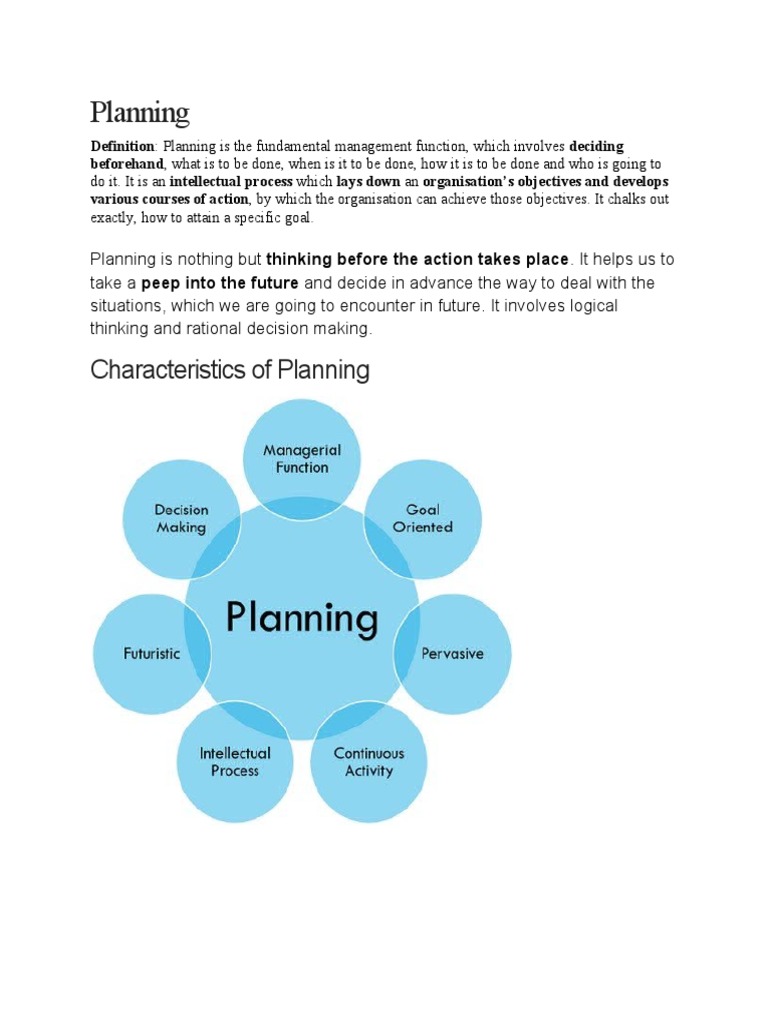 Characteristics of Planning | PDF