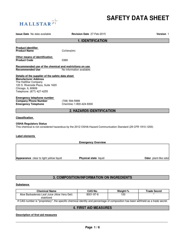 MSDS Covera (TM) - MTR - Aghx - en | PDF | Personal Protective ...