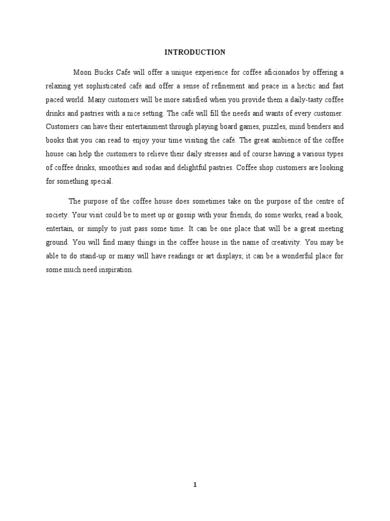 Feasib Study | PDF | Coffeehouse | Drink