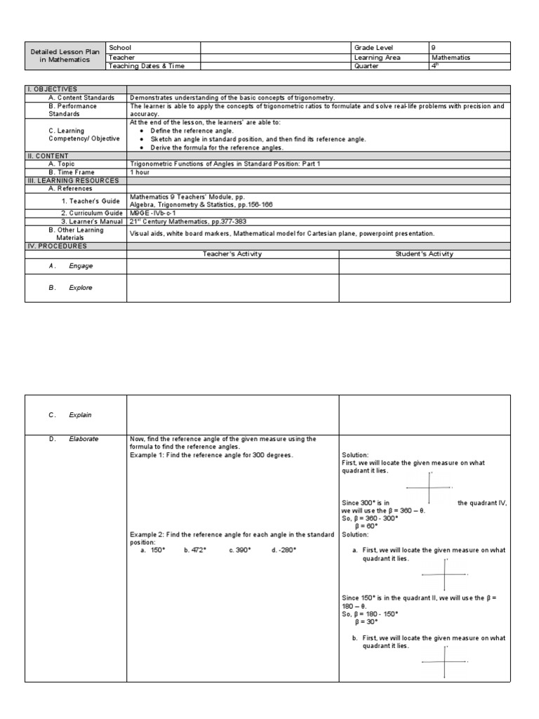 DLP - Trigo Functions of Angle Part 4 Porrr | PDF | Trigonometry | Angle
