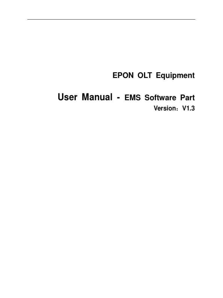 EPON OLT EMS Manual | PDF | Internet Protocols | Network Protocols