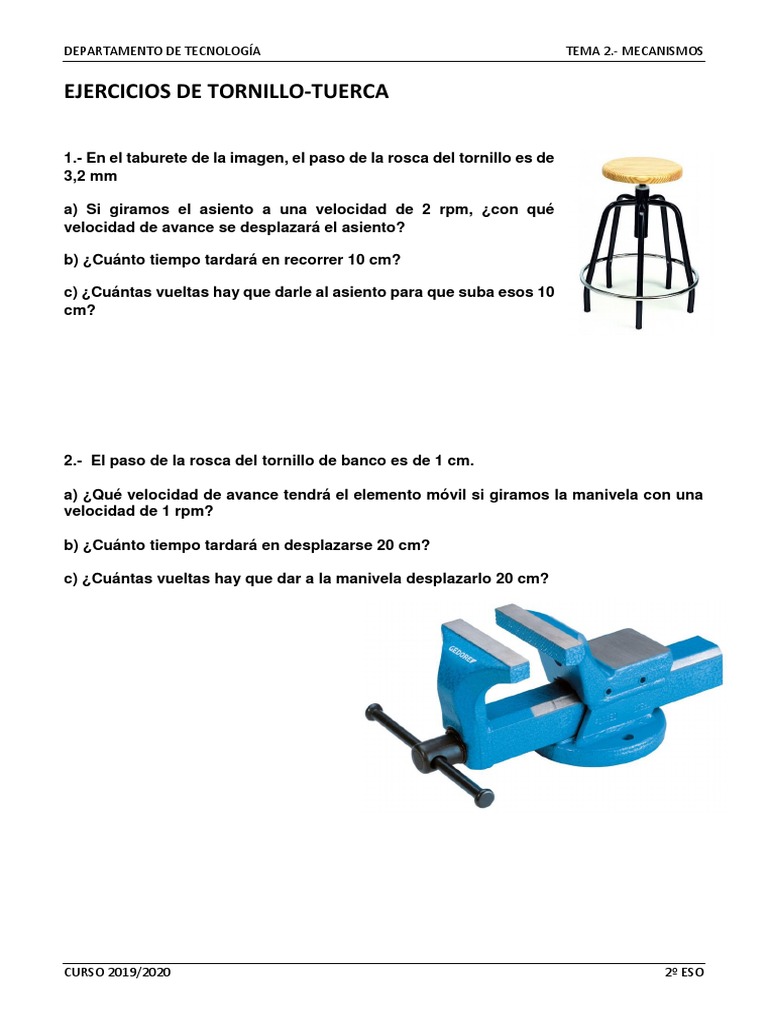 Ejercicio 9 - Tornillo - Tuerca | PDF