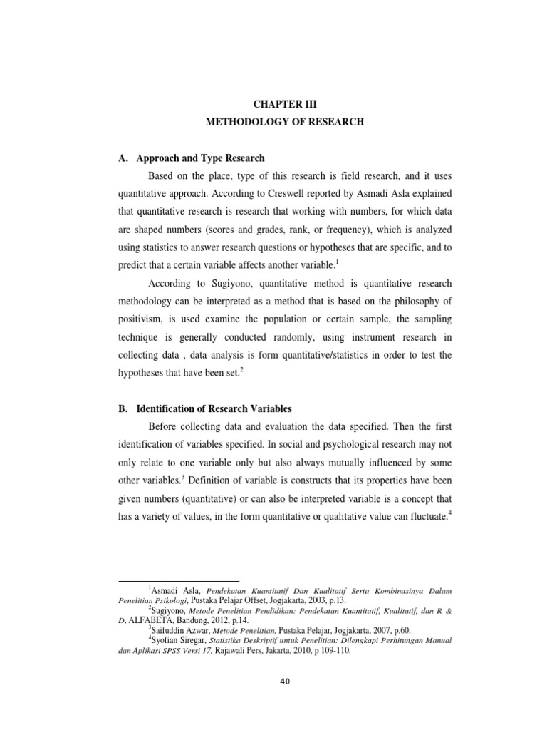 Skripsi Chapter3 | PDF | Validity (Statistics) | Quantitative Research