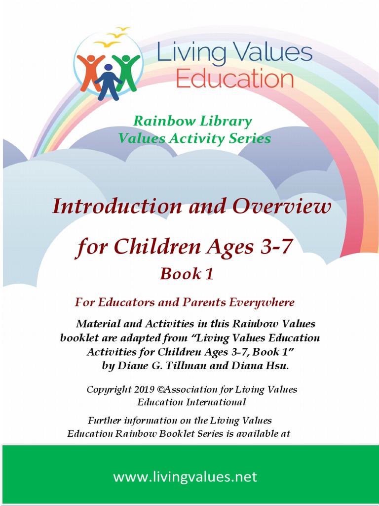 Living Values Education Rainbow Booklet Activities For Children 3 7 ...