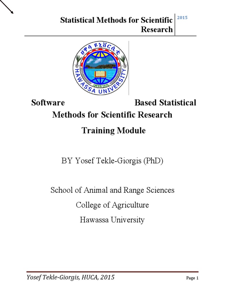 Statistical Methods For Scientific Research Trainning Module1 | PDF | Analysis Of Variance ...
